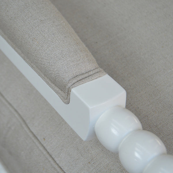 Bobbin Occasional Chair (White / Natural) – Inside Home Style
