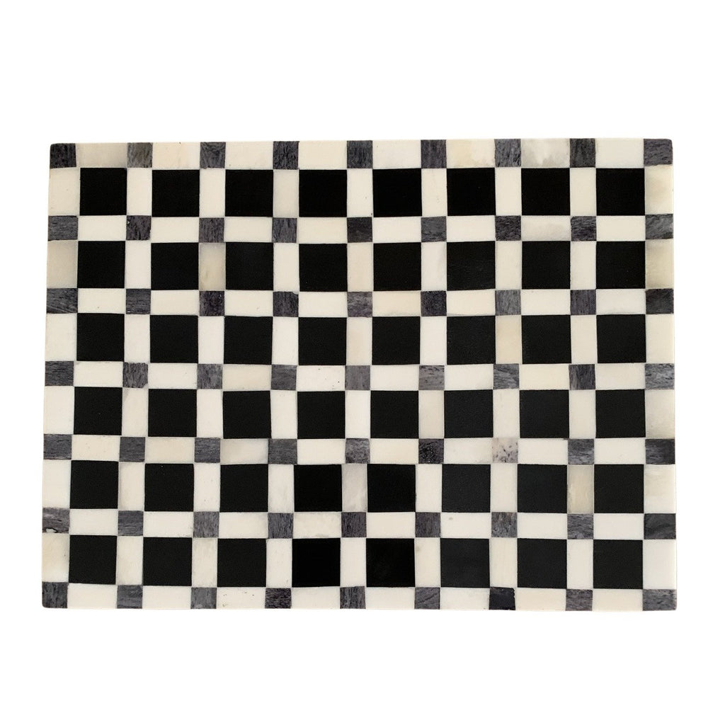 Black and Grey Check Inlay Box – Inside Home Style